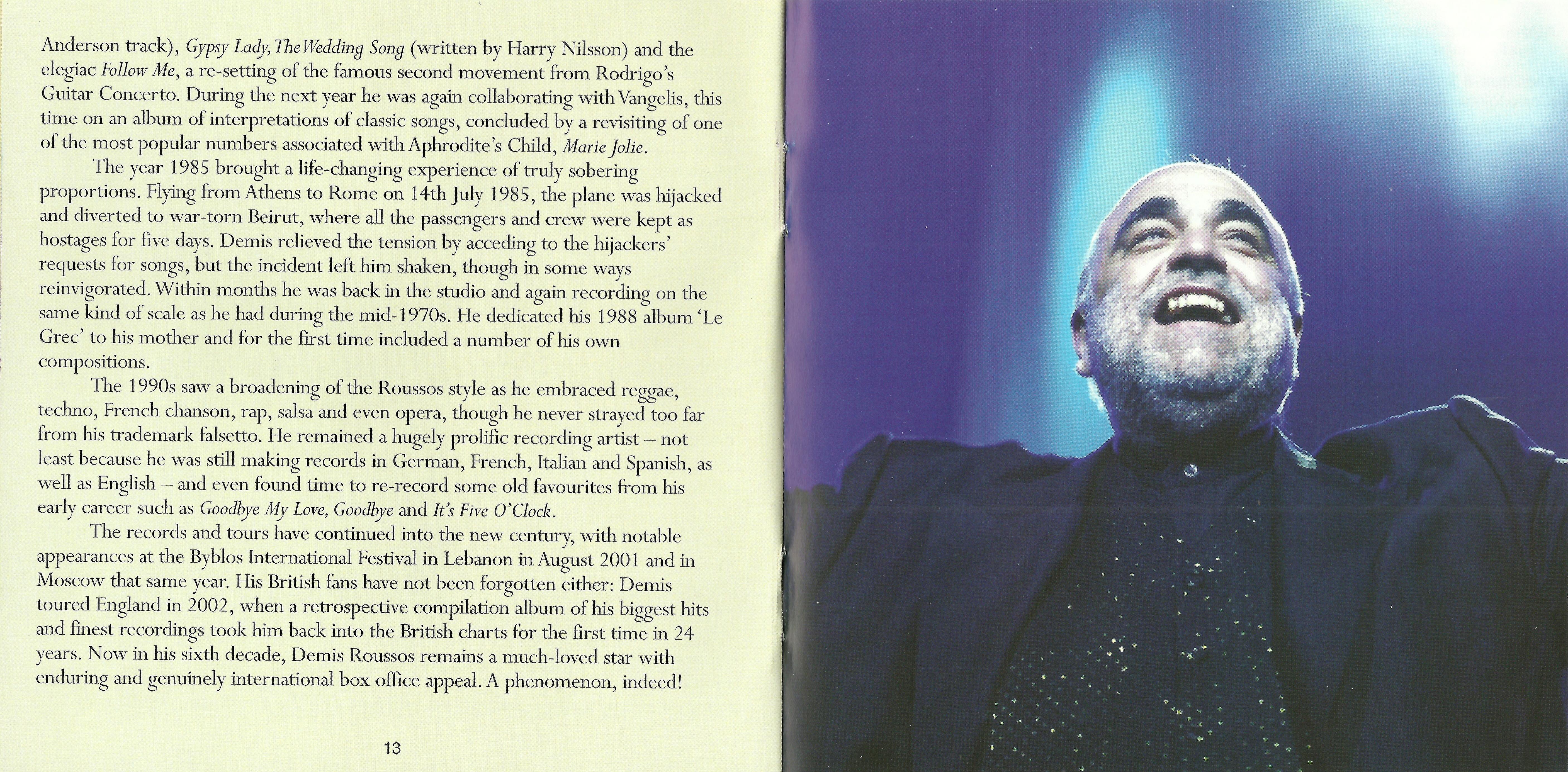 Demis Roussos Demis Roussos Collection : Booklet 8 | CD Covers | Cover ...